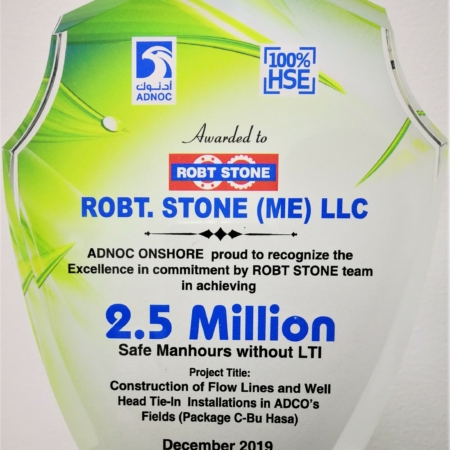 Robt. Stone received HSE Appreciation award from ADNOC for achieving 2. ...
